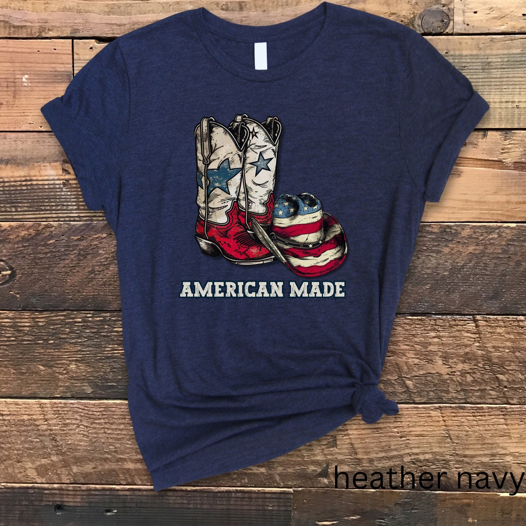 Cowboy Hat and Boots 4th of July Tshirt Patriotic Wester Shirt 4th of ...