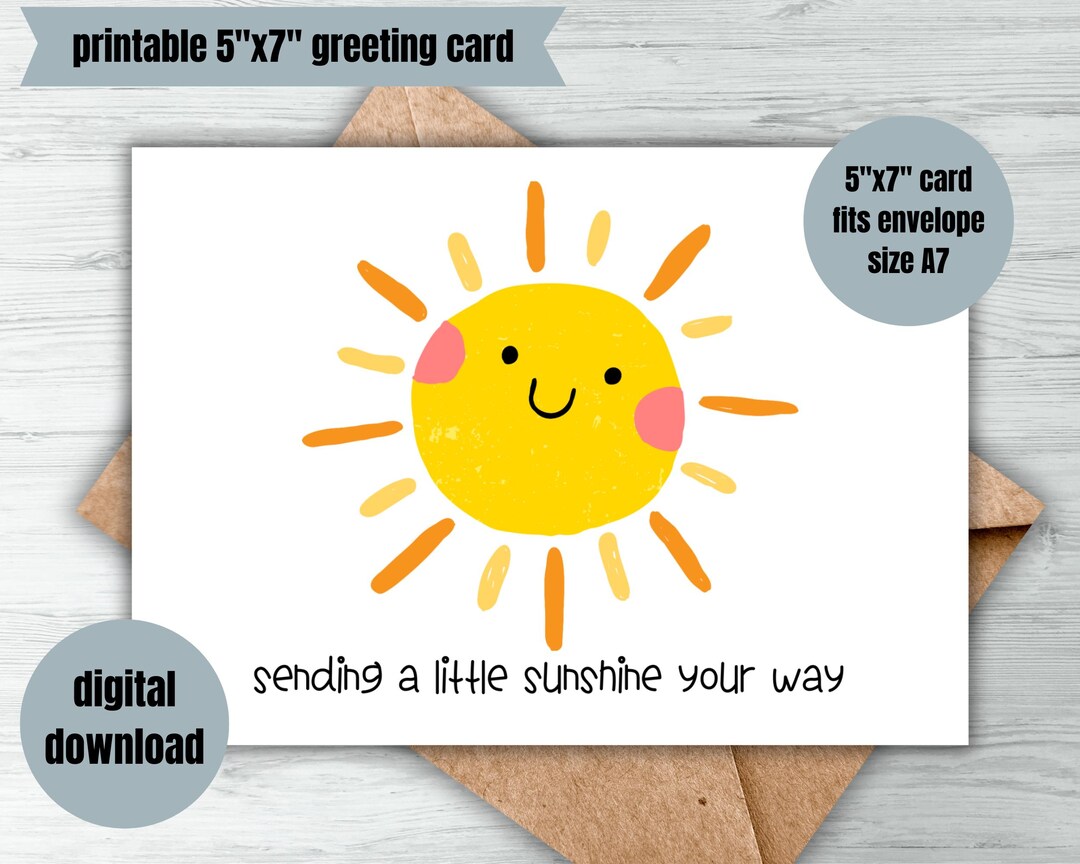 Sending a Little Sunshine Digital Download Card Thinking of You Card ...