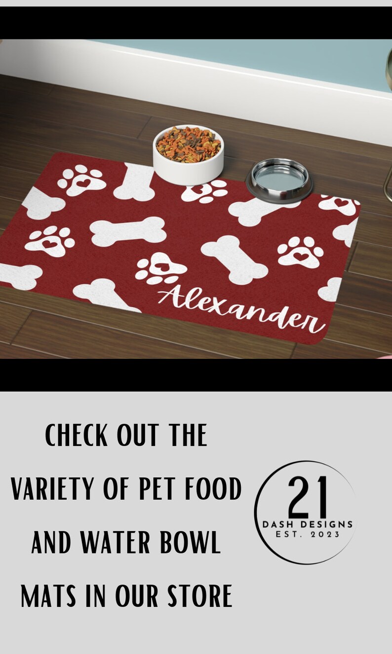 Personalized Dog Placemat Customized Pet Mat Custom Name Food Mat Dog ...