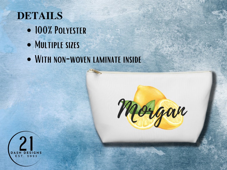 Personalized Lemons Accessory Pouch Bridesmaids Gift Idea Graduation ...