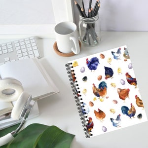 Chicken Pattern Spiral Notebook: Farmhouse Cottagecore Journal - Etsy