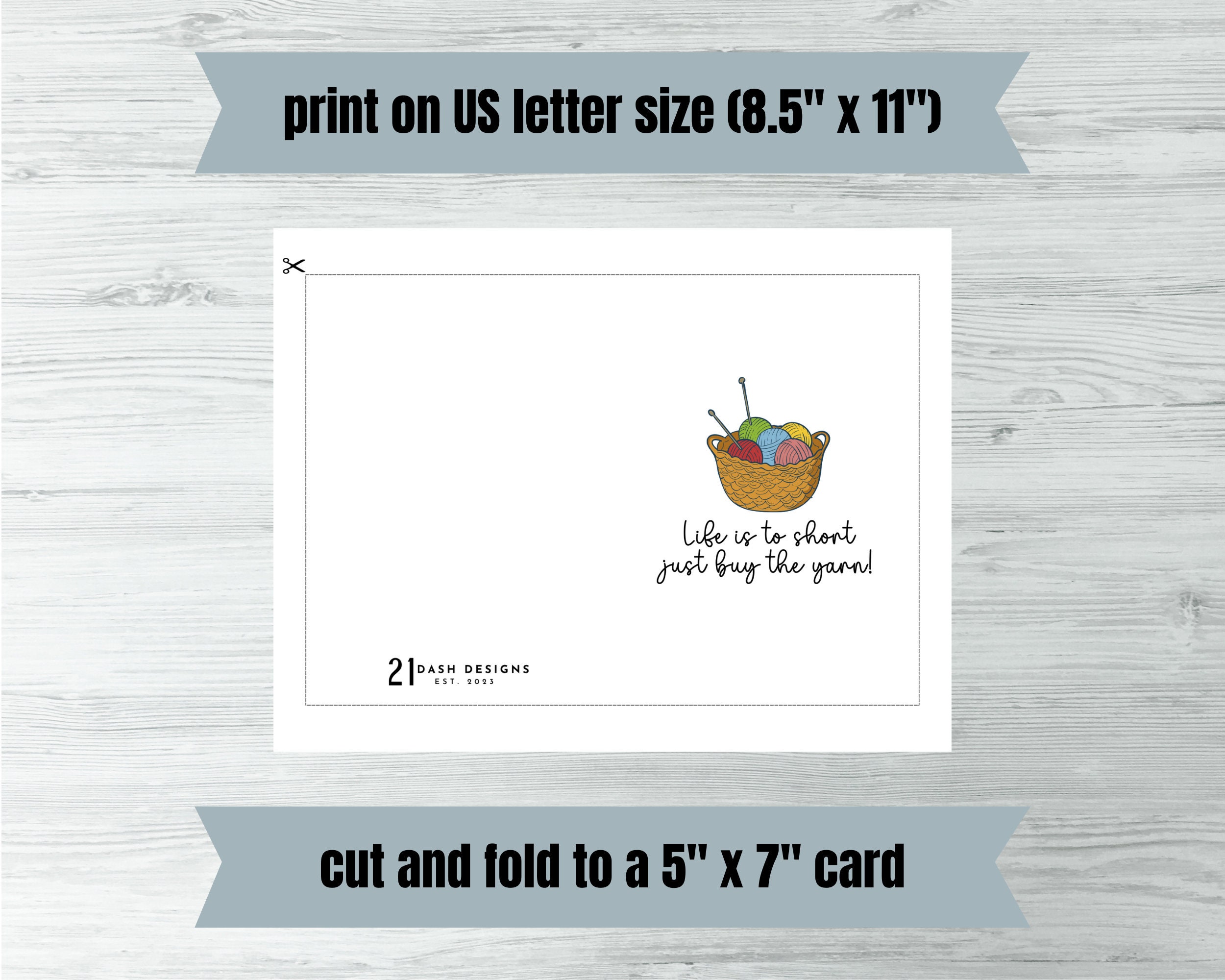 Printable Yarn Lover Greeting Card Crocheter Card Knitters Card Digtial ...