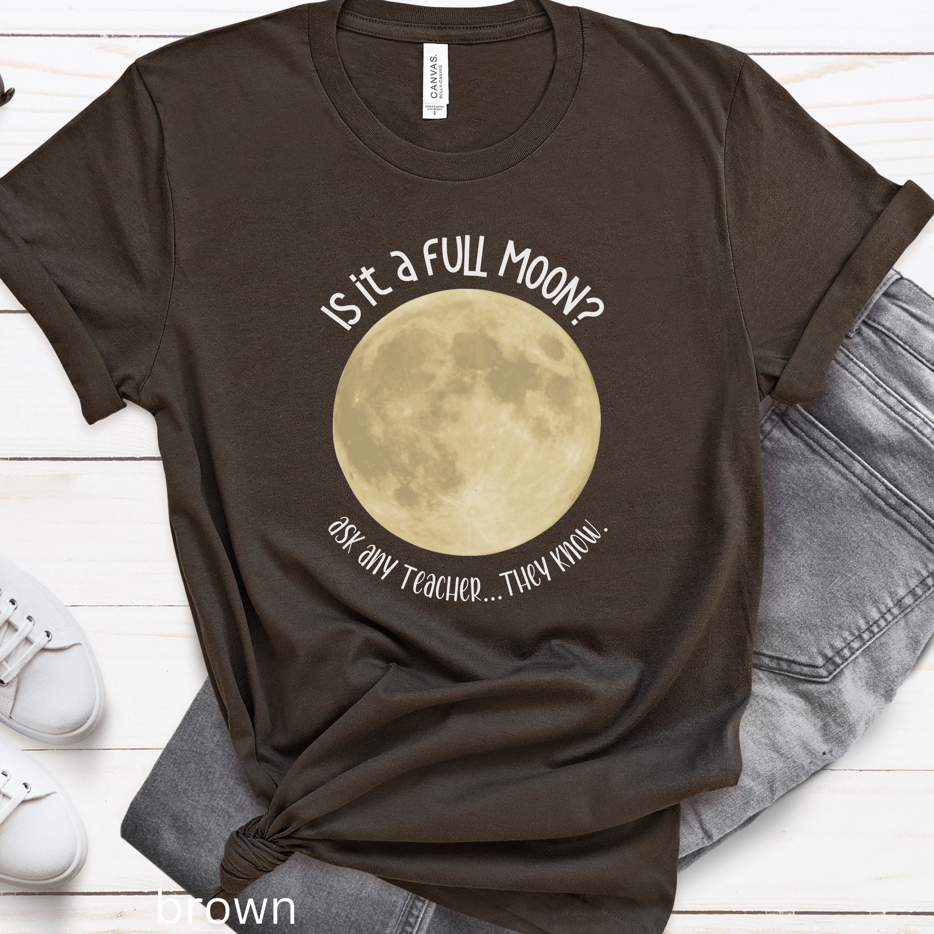 Funny Teacher Shirt Funny Full Moon Teacher Shirt Gift Idea Back to ...