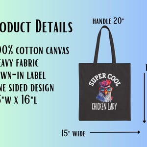 Super Cool Chicken Lady Tote Bag Funny Tote for Chicken Lovers Gift for ...