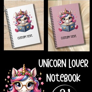 Personalized Unicorn Reading Notebook Cute Custom Unicorn Journal Gift ...