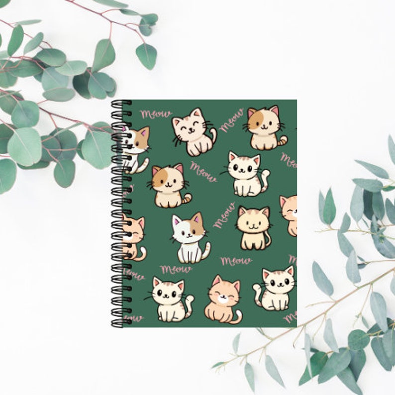 Cat Lovers Spiral Notebook Cat Themed Journal Notebook Cat Mom Gift ...