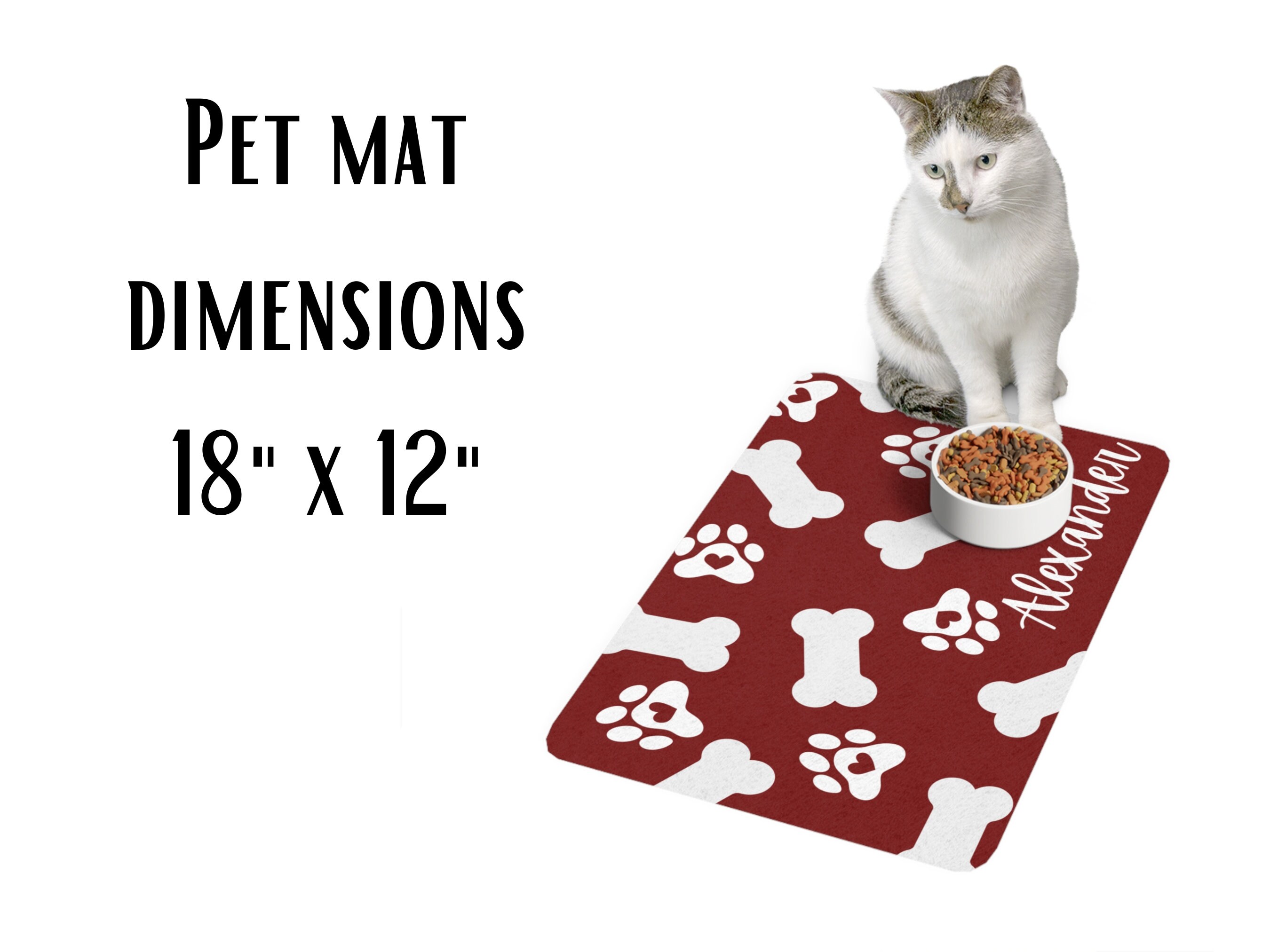Personalized Dog Placemat Customized Pet Mat Custom Name Food Mat Dog ...