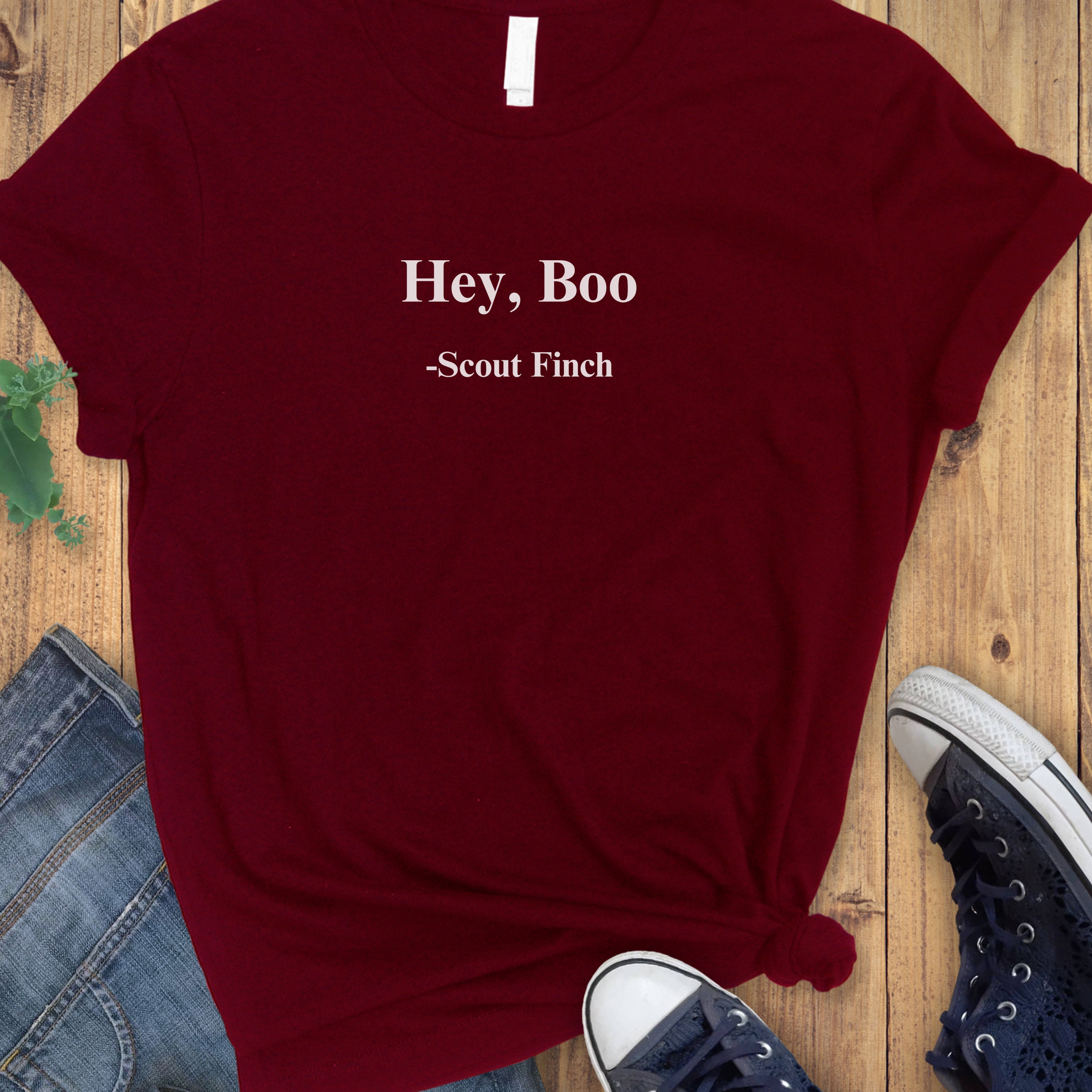 Scout Finch 'hey Boo' T-shirt - to Kill a Mockingbird Literature Tee - Etsy