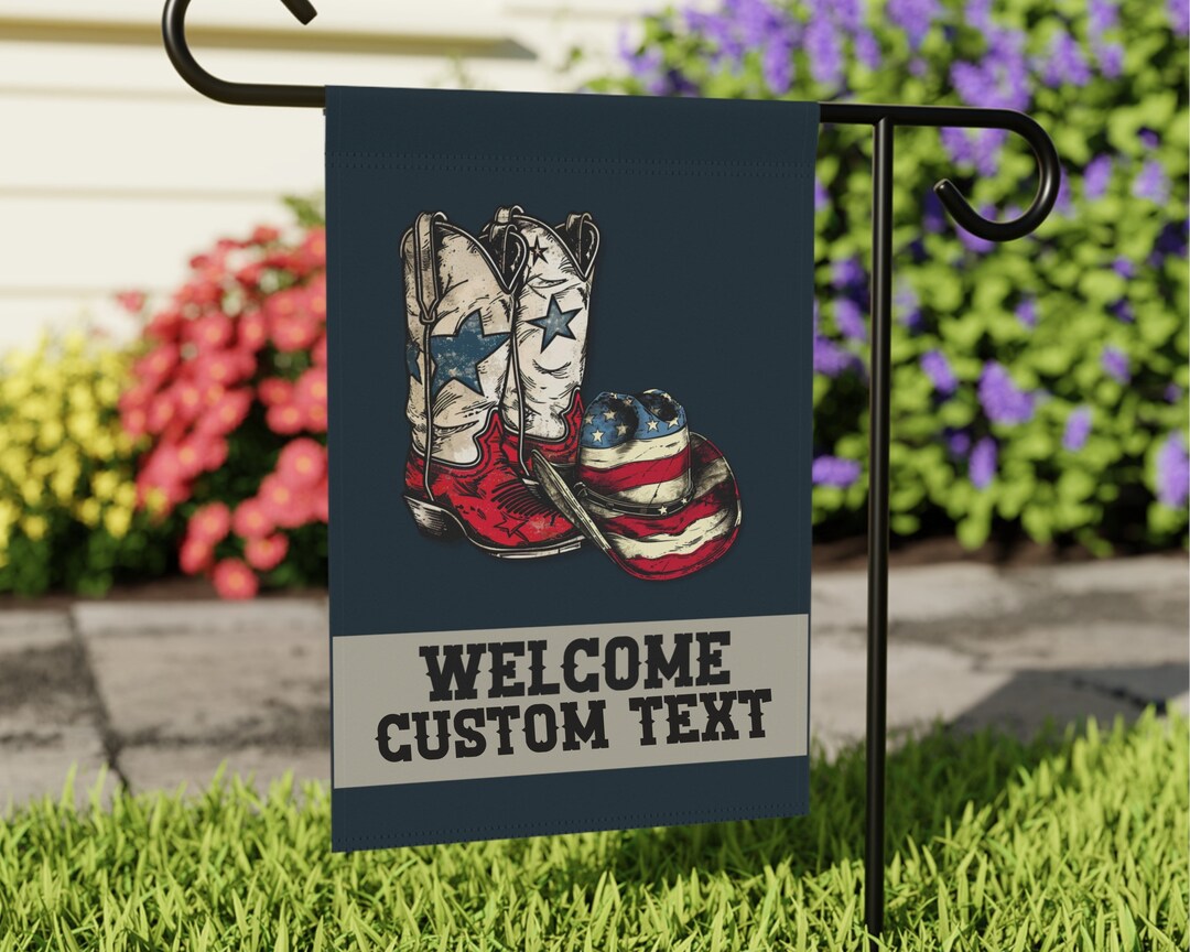 Custom Garden House Flag Western American Patriotic Welcome Flag ...