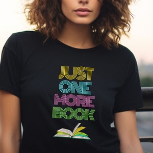 Retro Book Lovers Tee Just One More Book Shirt Book Club Gift Idea Avid ...
