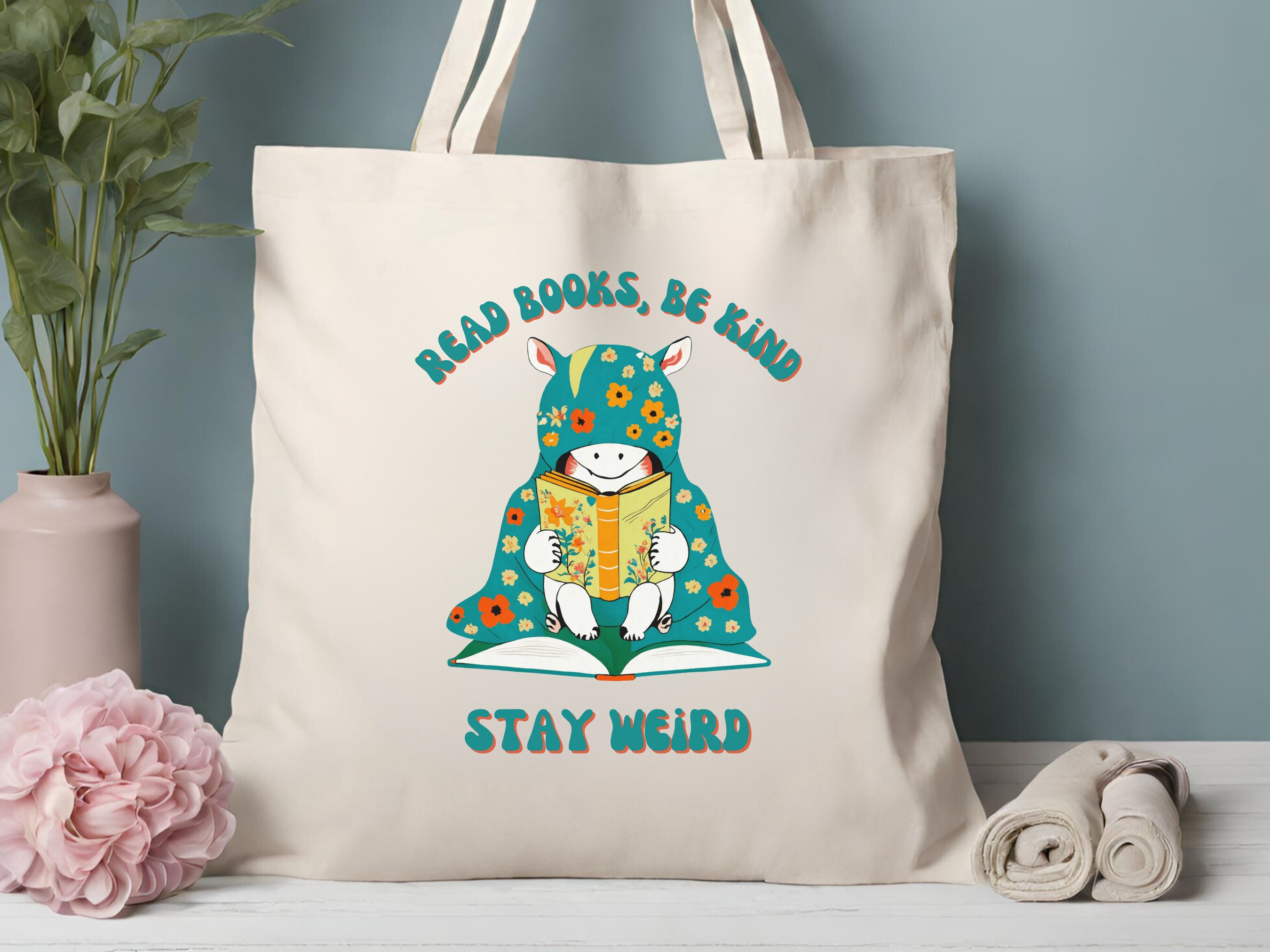 Book Lovers Carryall Read Books Be Kind Stay Weird Tote Bag Bookworm ...