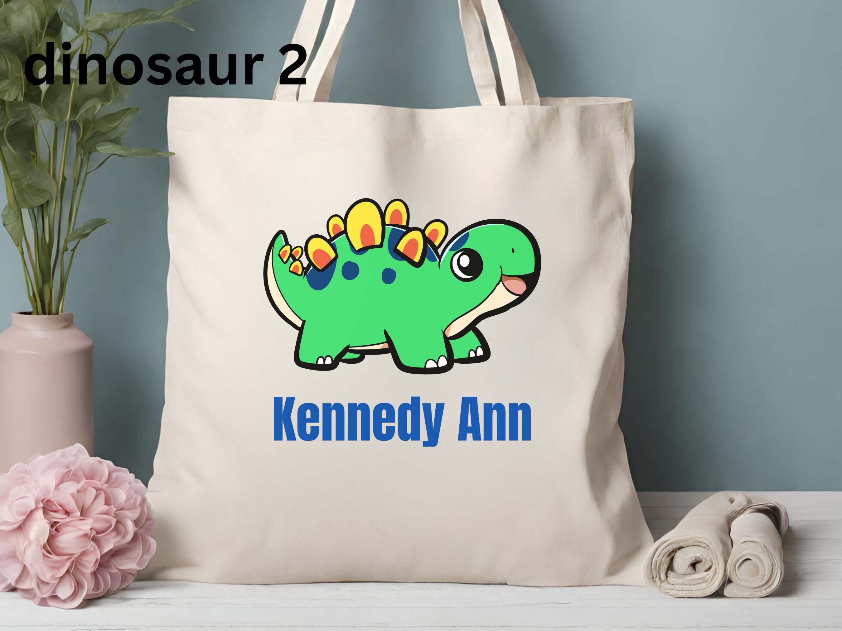 Personalized Dinosaur Tote Bag Custom Kids Bag Gift Idea Personalized ...