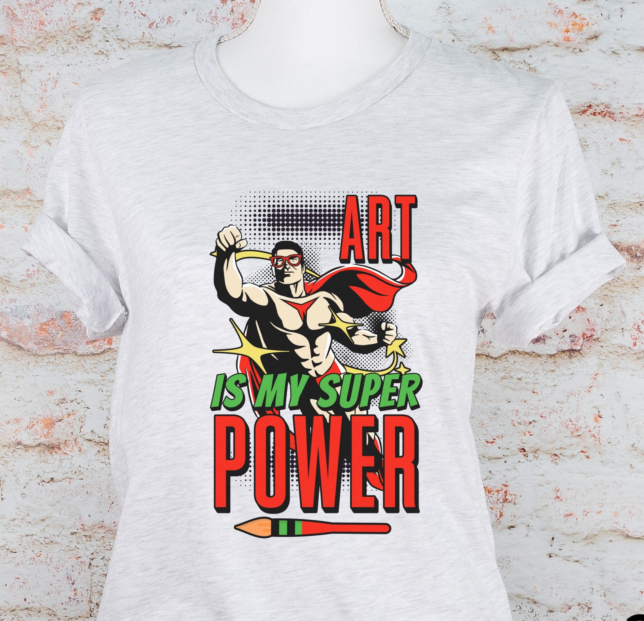 Art Superhero Tshirt Art Teacher Gift Idea Artist Tee Art Lover Artsy ...