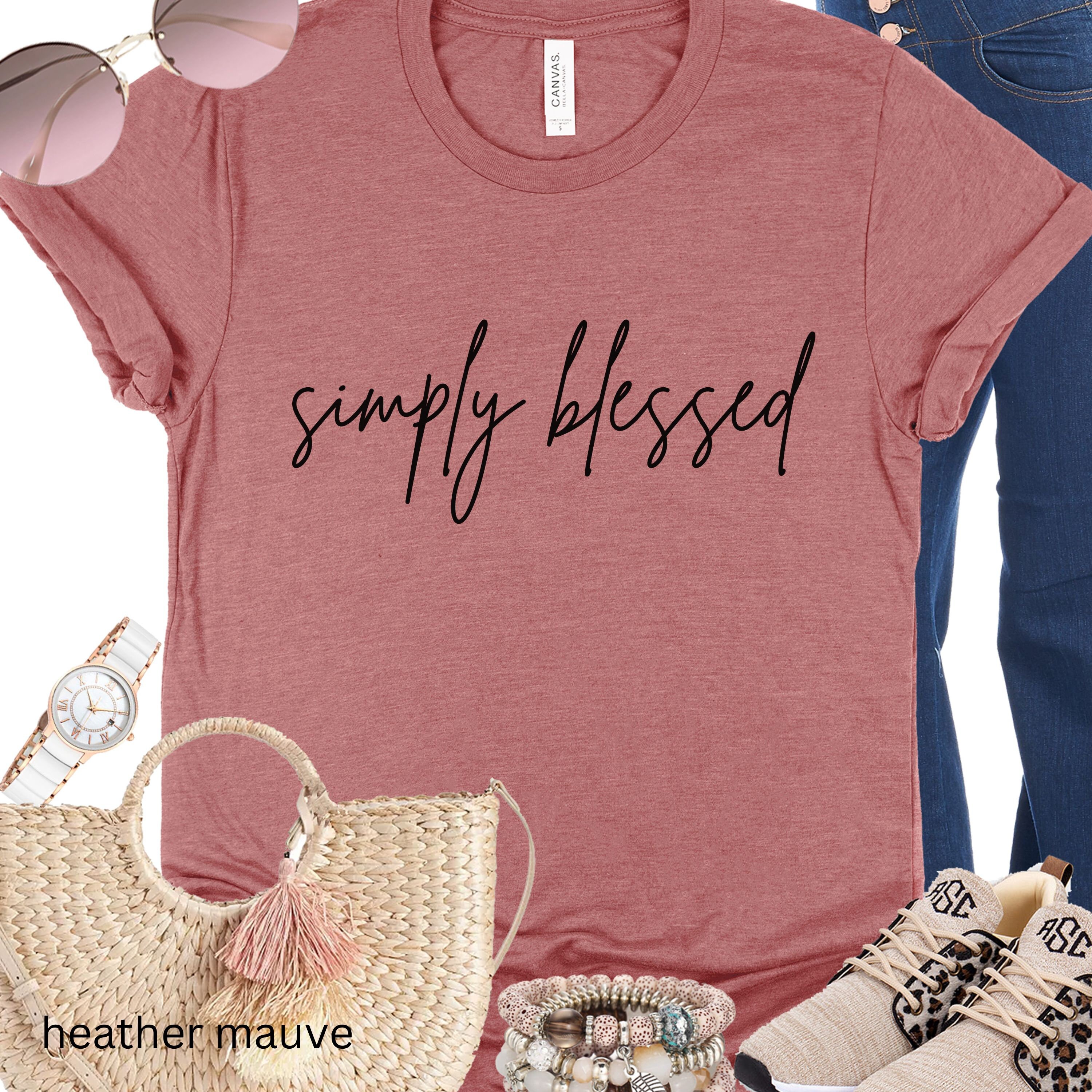 Simply Blessed T-shirt, Inspirational Christian Tee for Women - Etsy