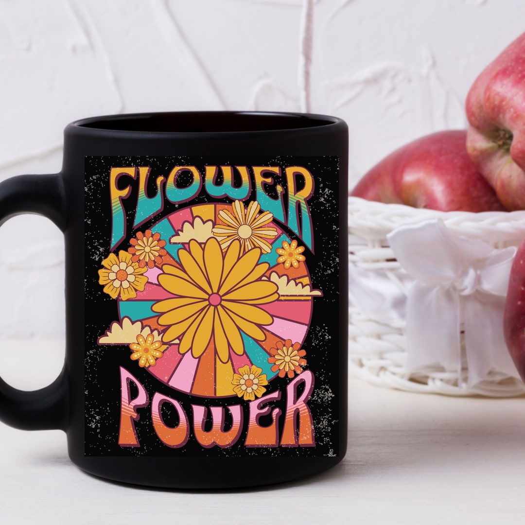 Flower Power Coffee Mug Retro Inspired Gift for Coffee or Tea Lover ...