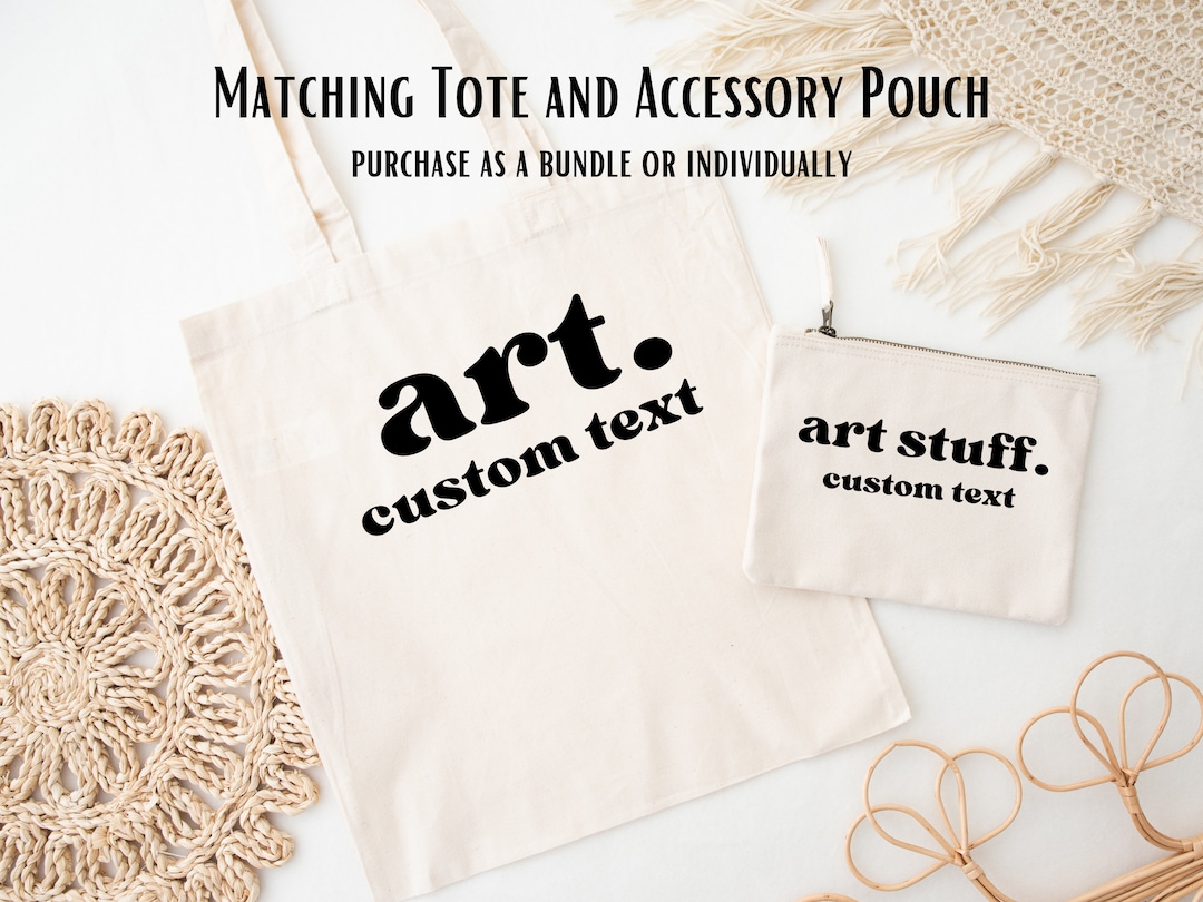 Custom Minimal Art Canvas Tote Bag Art Stuff Pouch Art Lover Bag ...