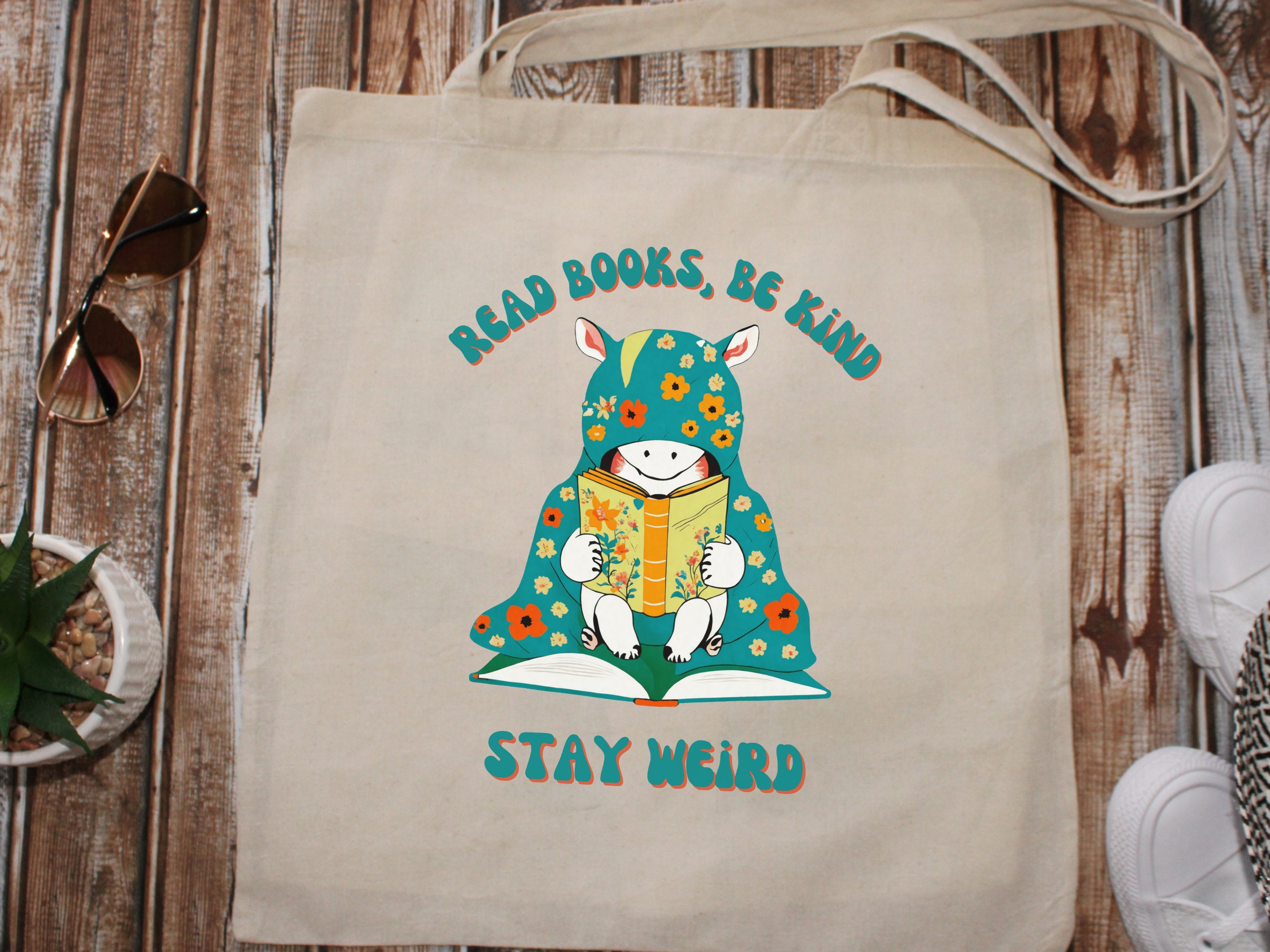 Book Lovers Carryall Read Books Be Kind Stay Weird Tote Bag Bookworm ...