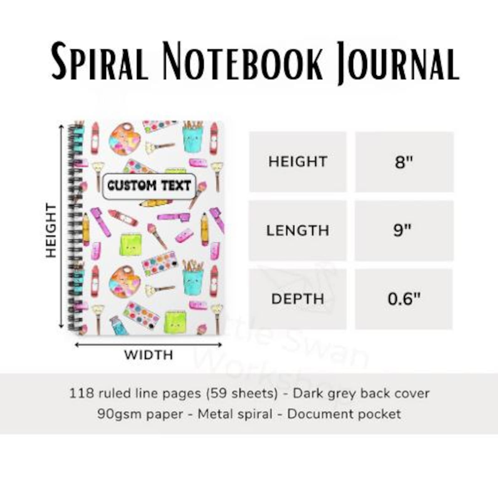 Custom Artist Journal, Art Teacher Gift, Painter Notebook - Etsy