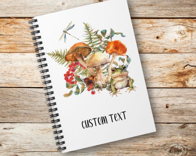 Botanical Mushroom Personalized Notebook, Personalized Journal ...