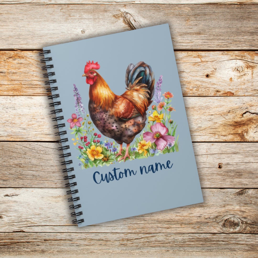 Personalized Chicken Spiral Journal Custom Chicken Notebook Four ...