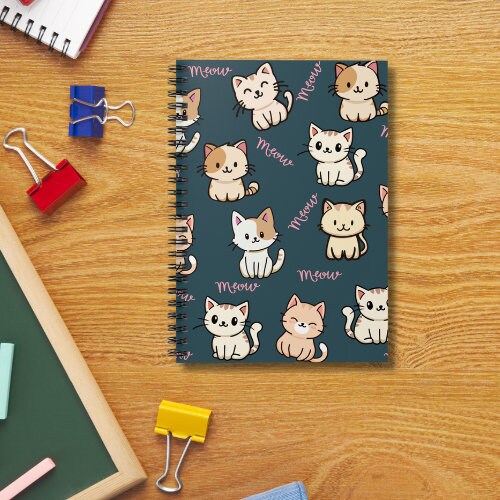 Cat Lovers Spiral Notebook Cat Themed Journal Notebook Cat Mom Gift ...