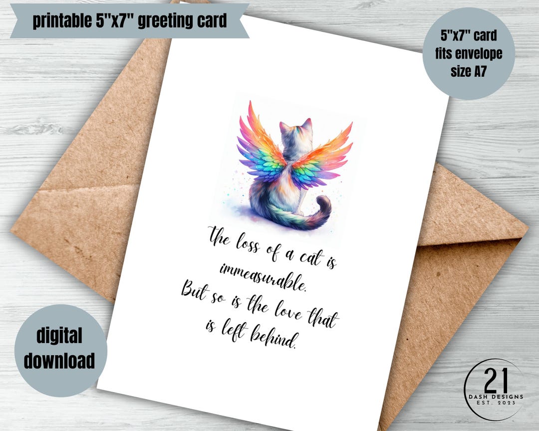 Digital Sympathy Card Loss of Cat Printable Condolences Pet Loss ...