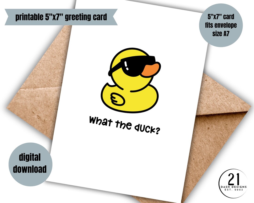 Funny Duck Pun Greeting Card, Sarcastic Humor (digital Download) - Etsy