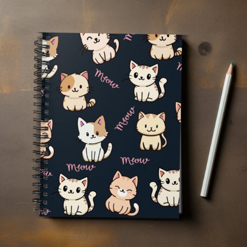 Cat Lovers Spiral Notebook Cat Themed Journal Notebook Cat Mom Gift ...