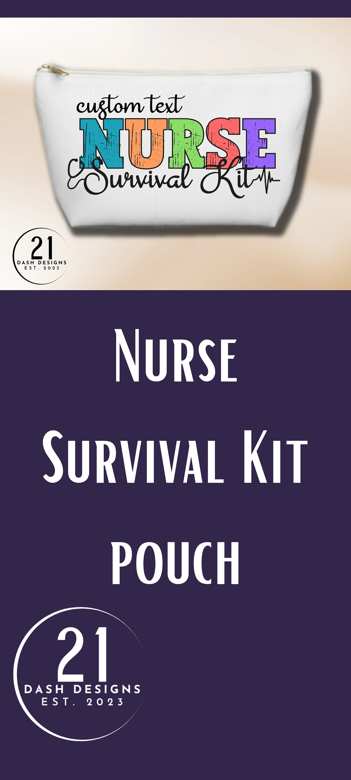 Personalized Nurse Survival Kit Custom Nurse Pouch Nurse Appreciation ...