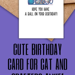 Printable Birthday Card Digital Download Birthday Card Cat Lovers ...