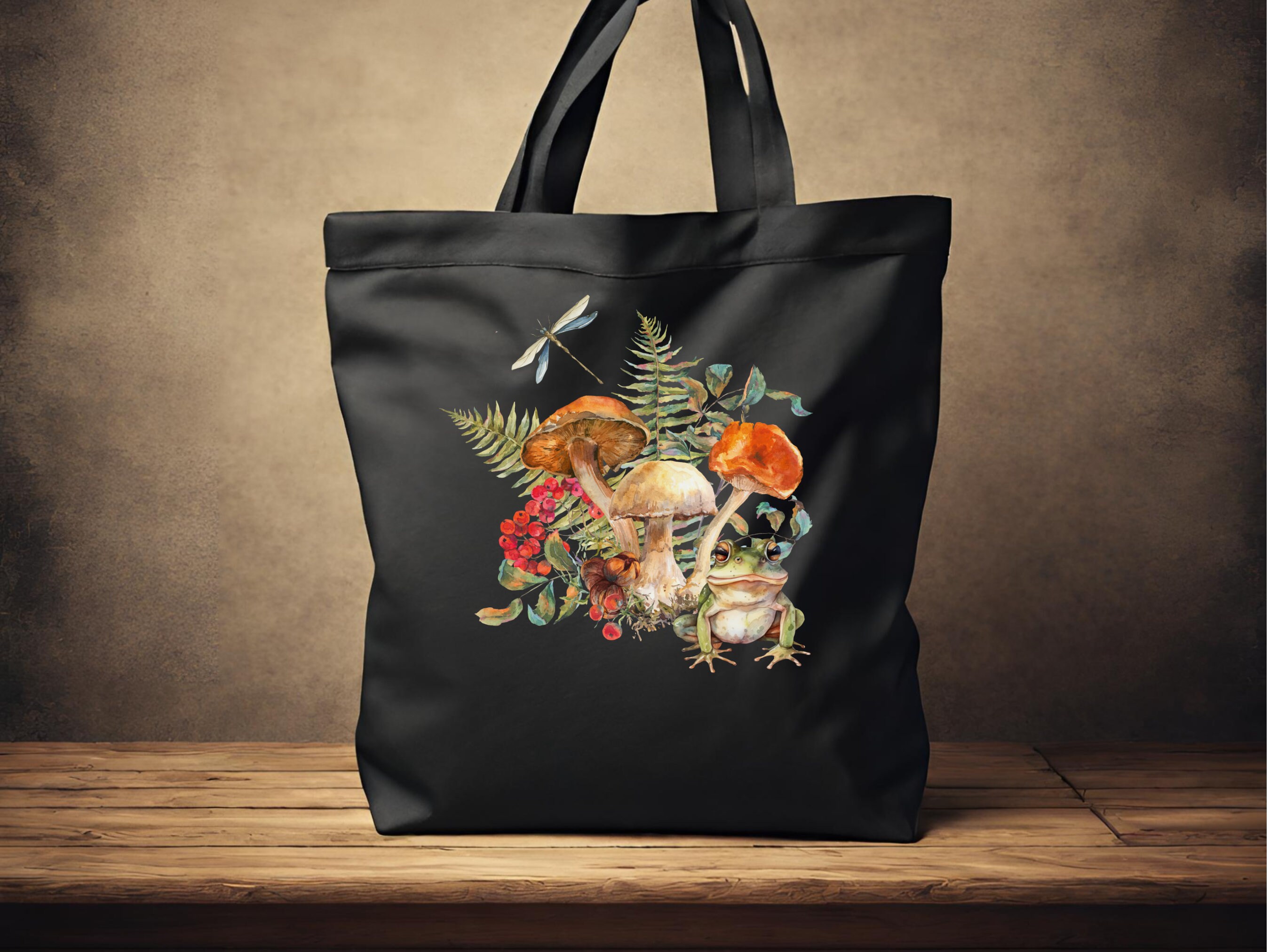 Cottagecore Canvas Bag Botanical Carry All Goblincore Fairycore Frog ...