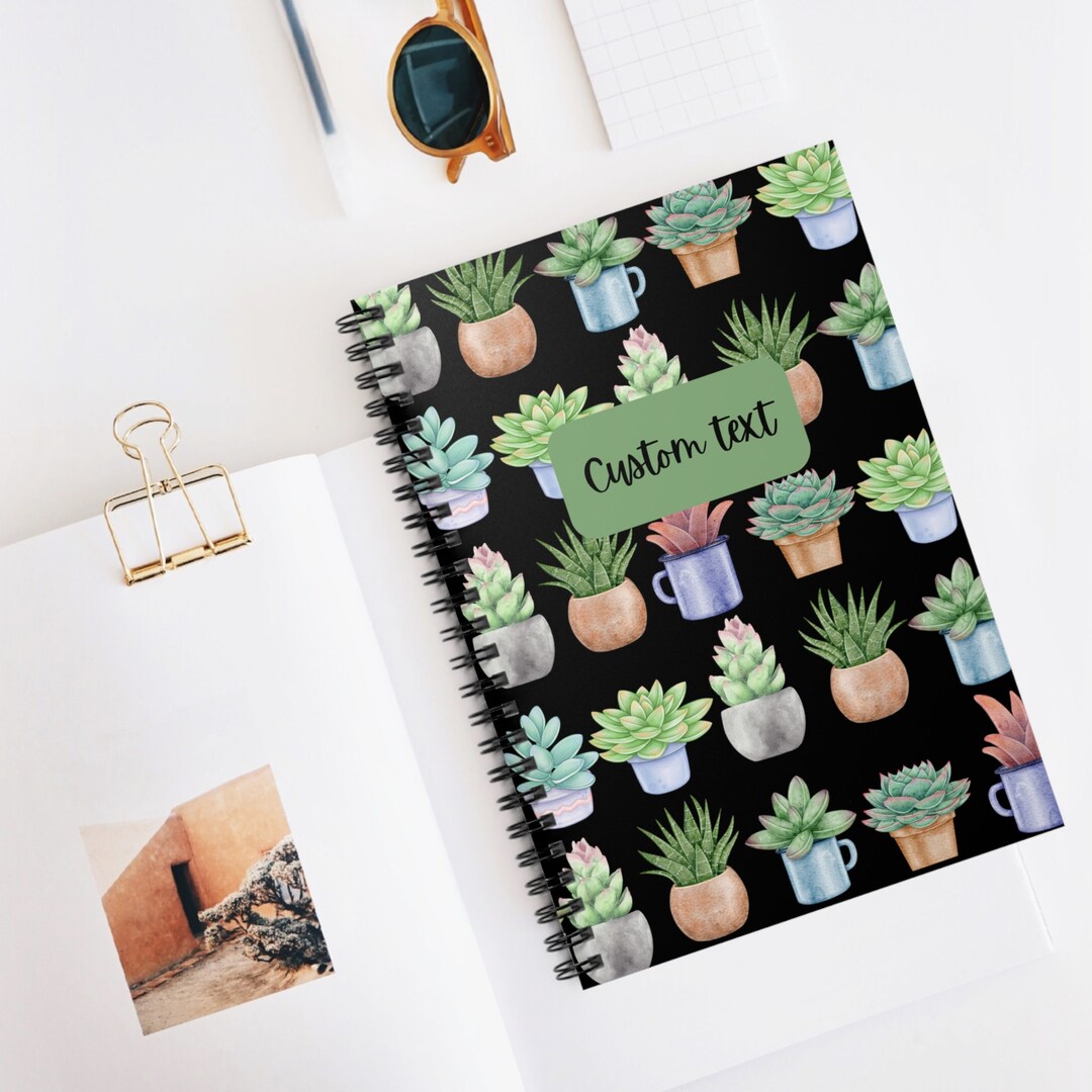 Personalized Succulent Pattern Spiral Notebook: Plant Lover Gift - Etsy