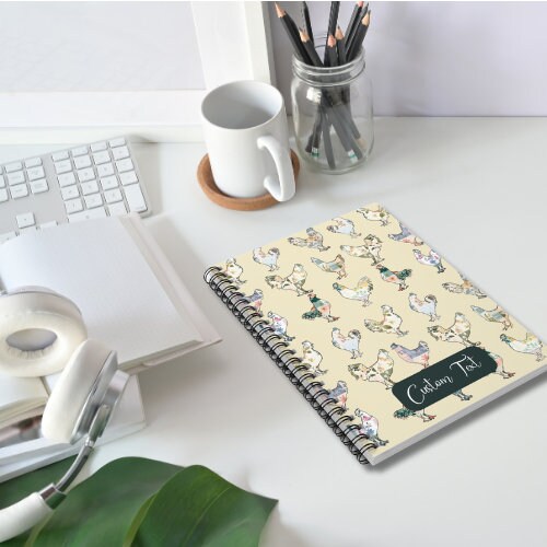 Custom Chicken Notebook Personalized Floral Chicken Journal Chicken ...