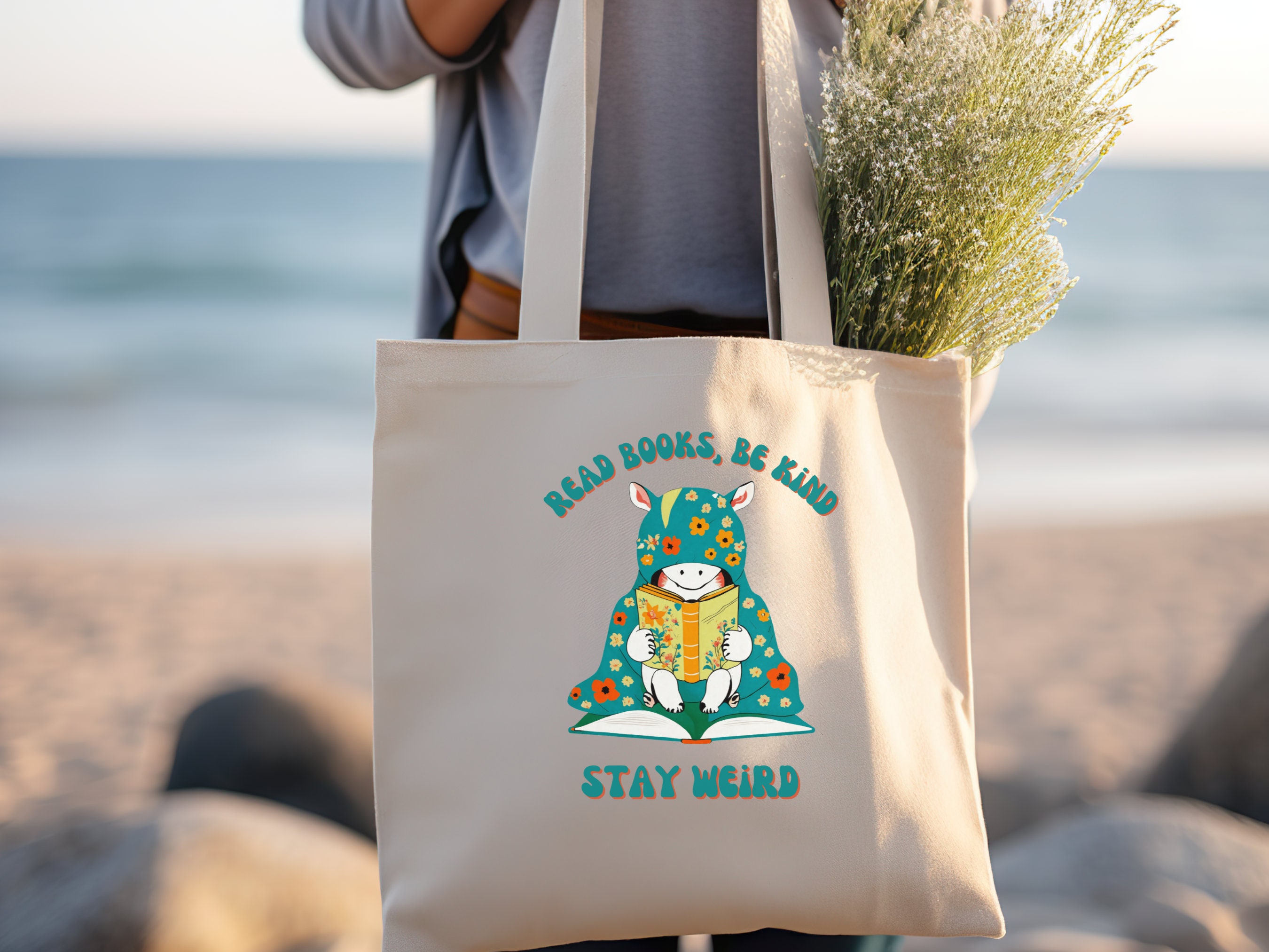 Book Lovers Carryall Read Books Be Kind Stay Weird Tote Bag Bookworm ...