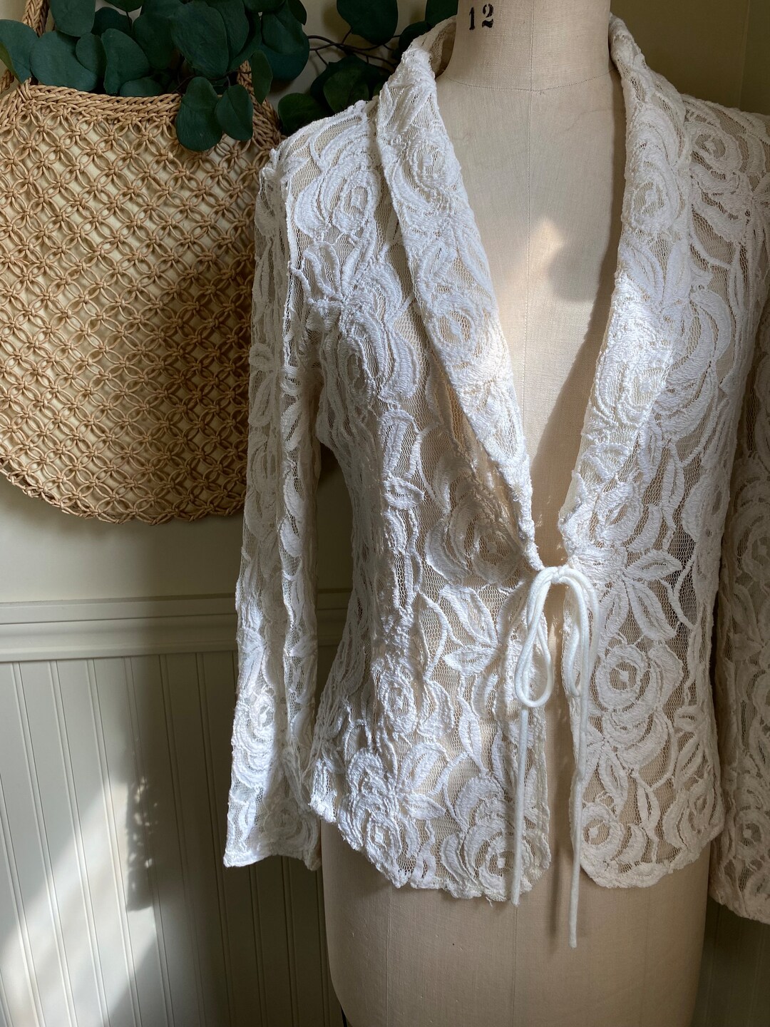 White Lace Top / Romantic Lace Cover up / Vintage Inspired Lace Top - Etsy