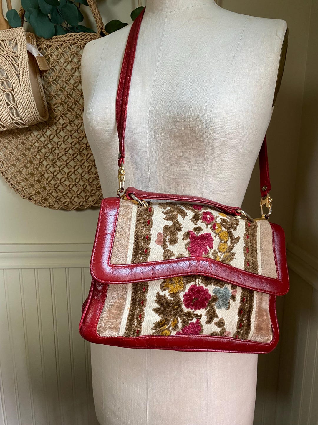 Vintage Boho Floral Tapestry Purse - Etsy