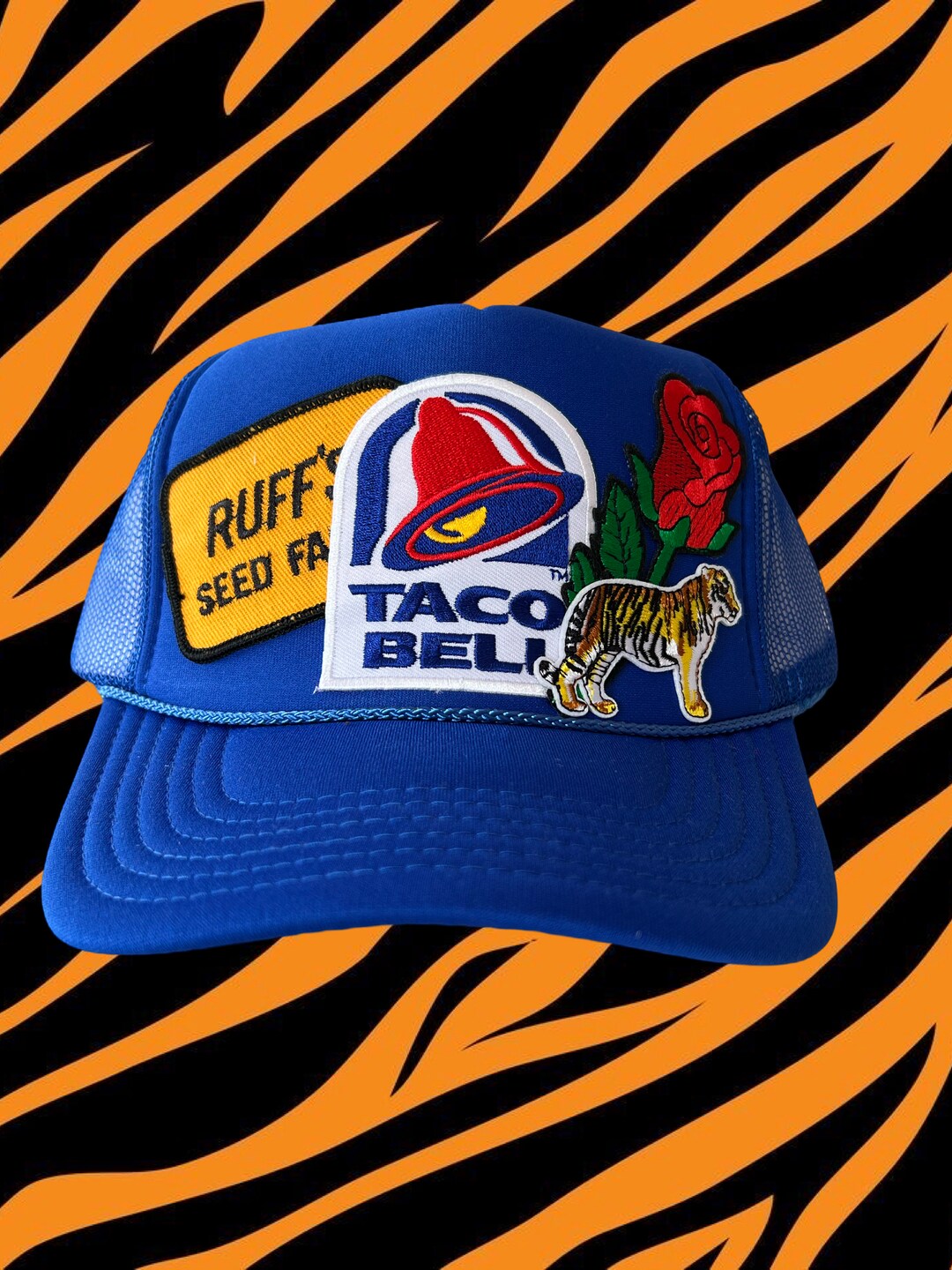 Trucker Hat | Vintage | Blue | Patches | 5 Panel | Snapback | Upcycled ...