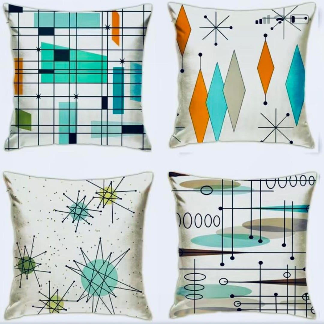 Mid-century Modern Retro Atomic Pillow Cases - Etsy