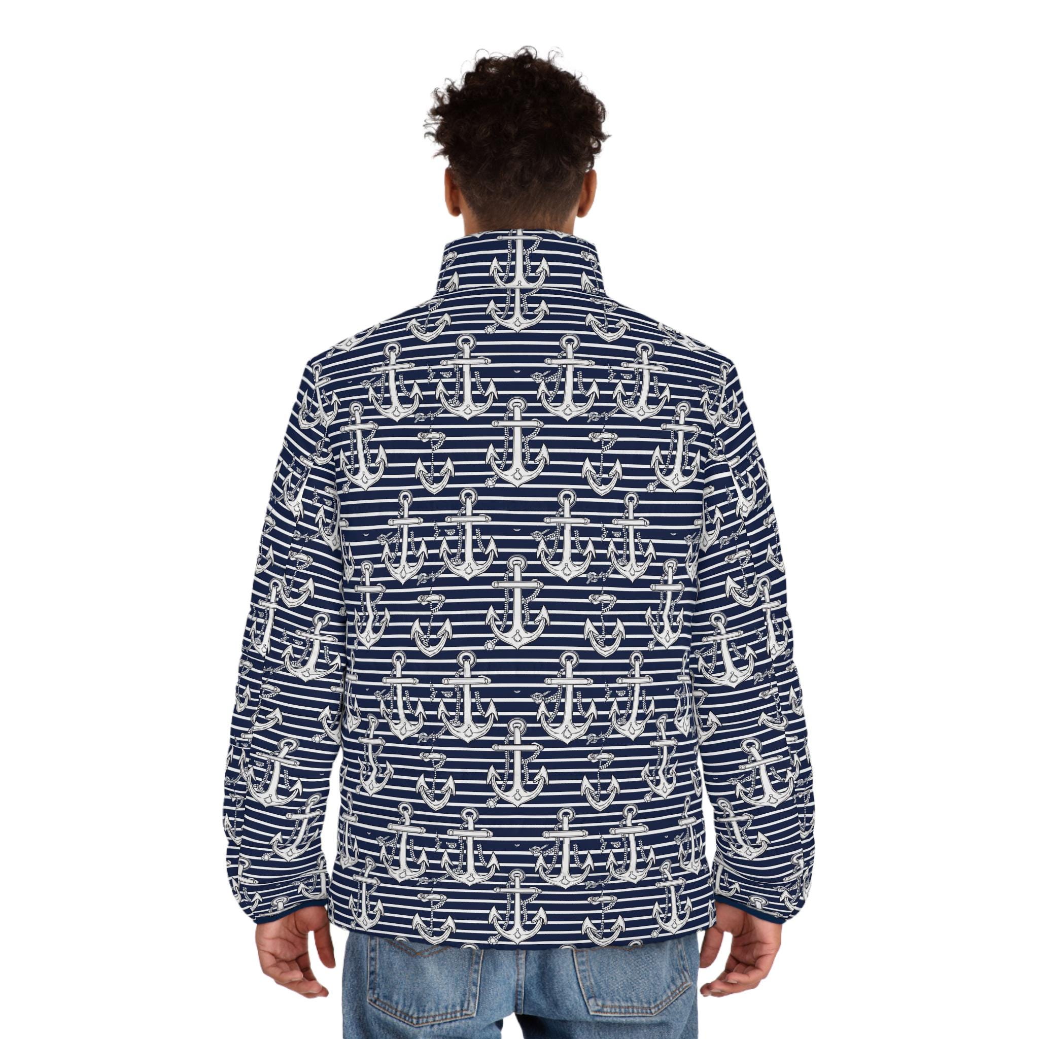 Nautical Theme Boat Ship Anchor Men's Puffer Jacket - Etsy