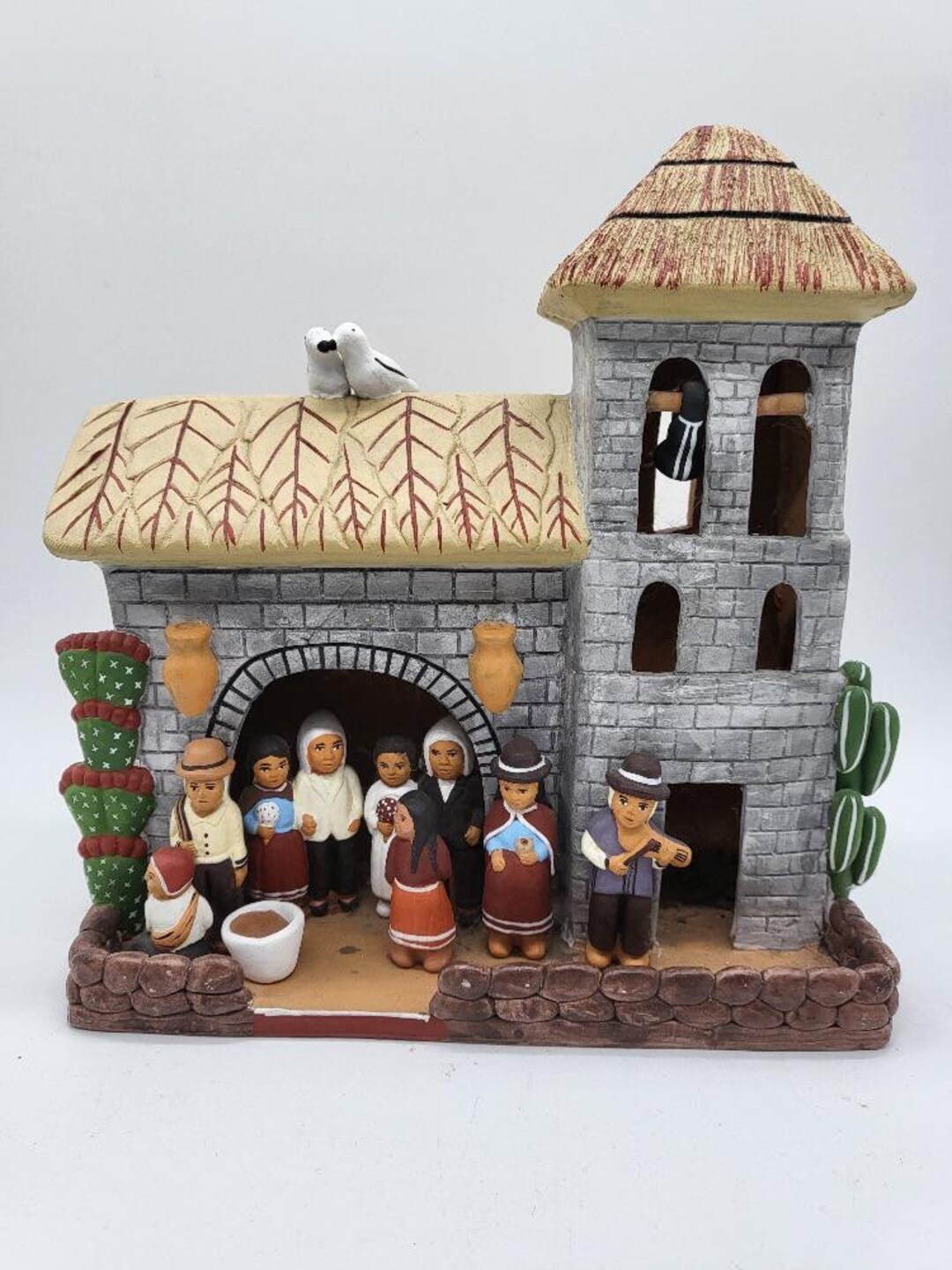 Handcrafted Ceramic Art Andean Town Scene Collectible Handcrafted Dutch ...