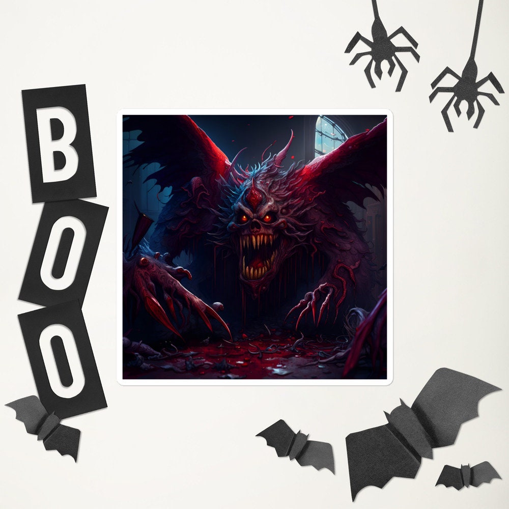 Evil Monster , Horror Charecter, Spooky Sticker, Nightmare Art ...