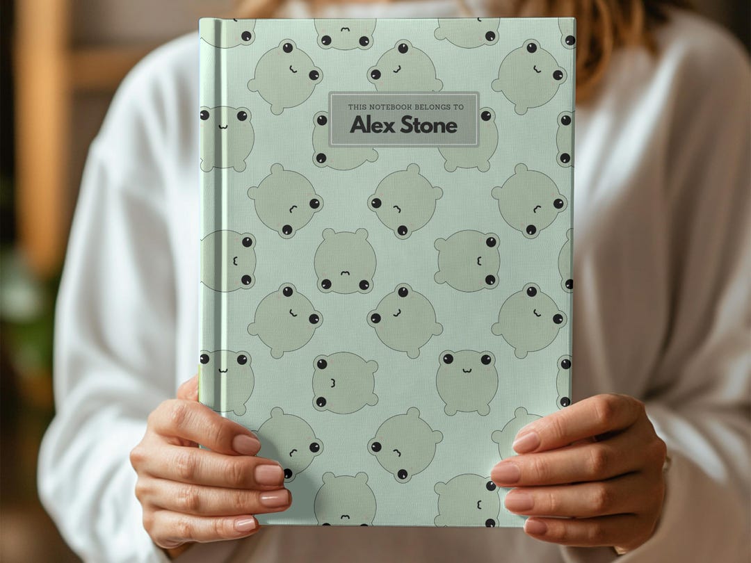 Custom Kawaii Frog Notebook, Cute Kawaii Spiral Notebook, Kawaii ...