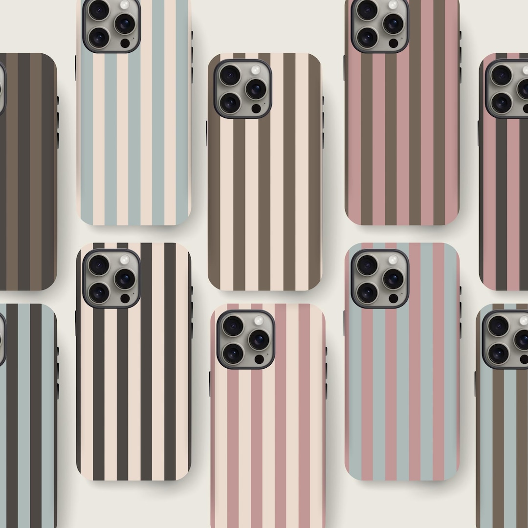 Custom Striped iPhone Case, Retro Aesthetic, Magsafe Compatible - Etsy
