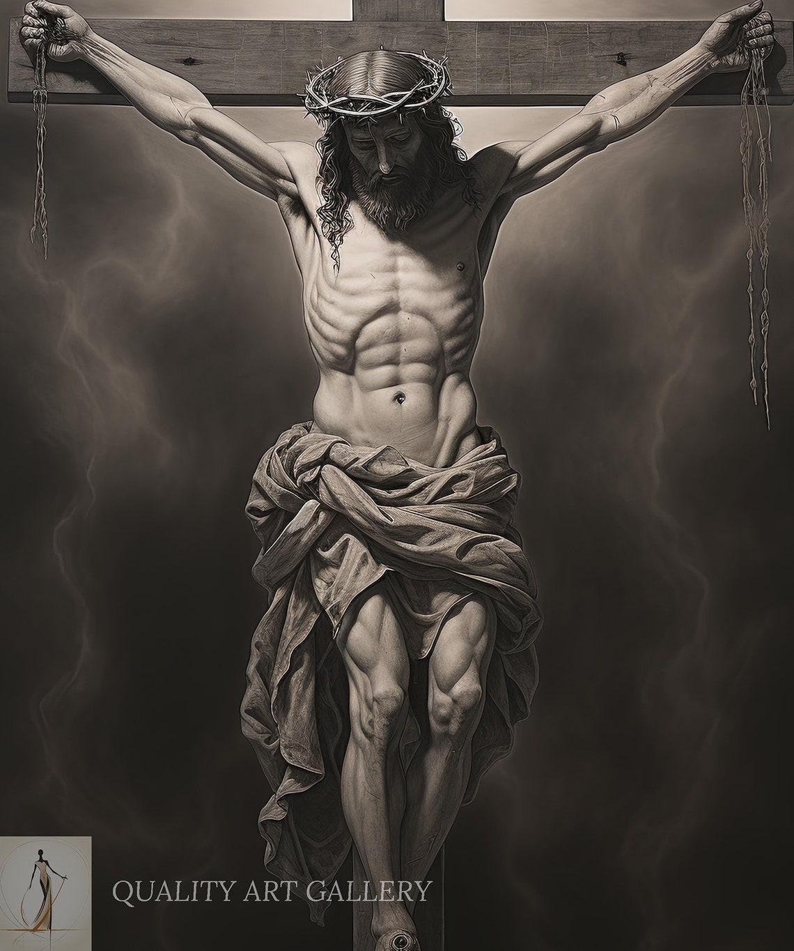 Digital Crucifixion Sacrifice Painting, Jesus Christ Crucified ...
