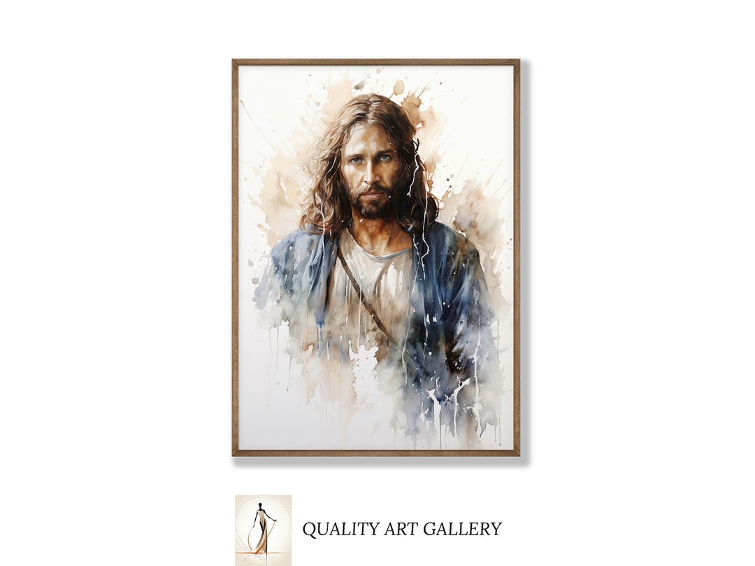 Messiah Jesus Christ Printable Art, Digital Religious Watercolor ...