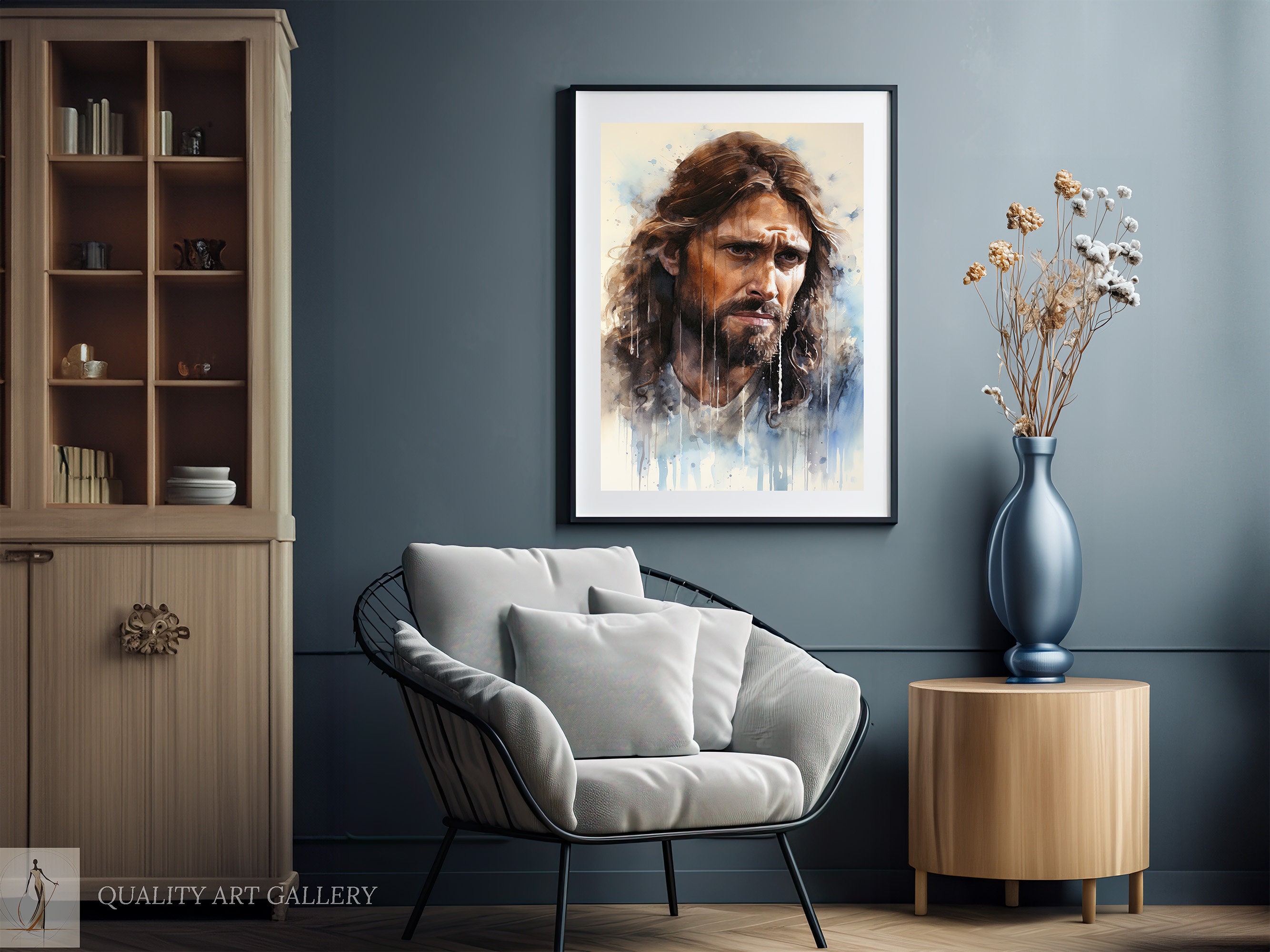 Jesus Christ Digital Watercolor Art, Inspirational Ethereal Religious ...