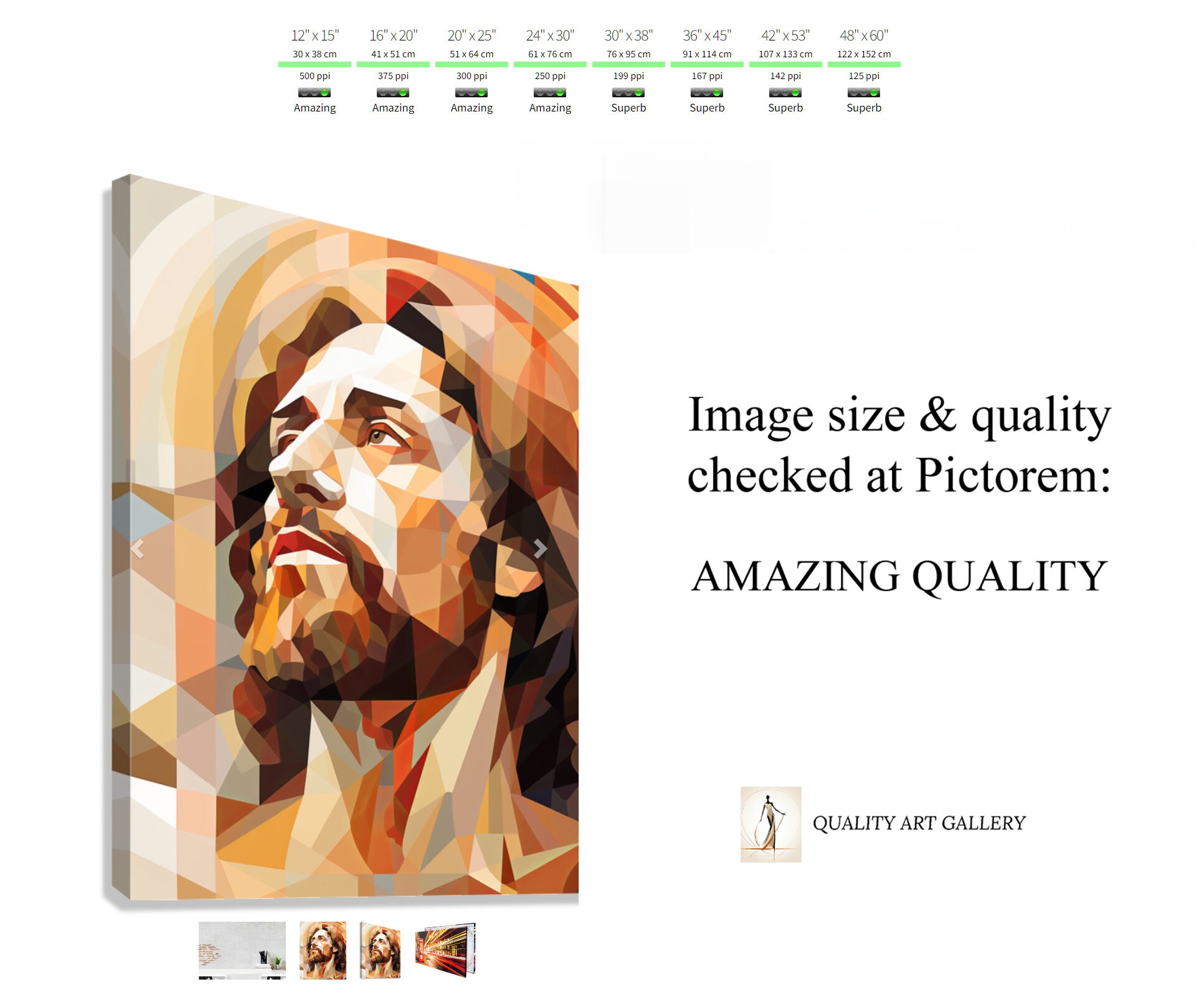 Digital Cubist Jesus Christ Portrait, Religious Spiritual Wall Decor ...