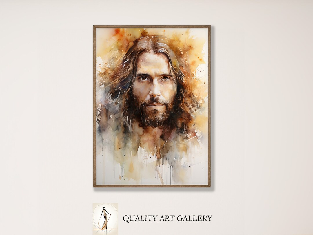 Jesus Christ Wall Art Decor, Printable Messiah Watercolor Painting ...