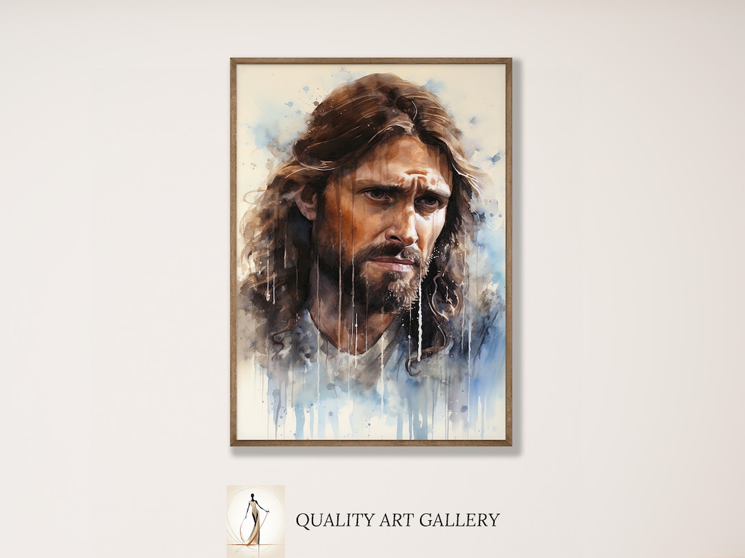 Jesus Christ Digital Watercolor Art, Inspirational Ethereal Religious ...
