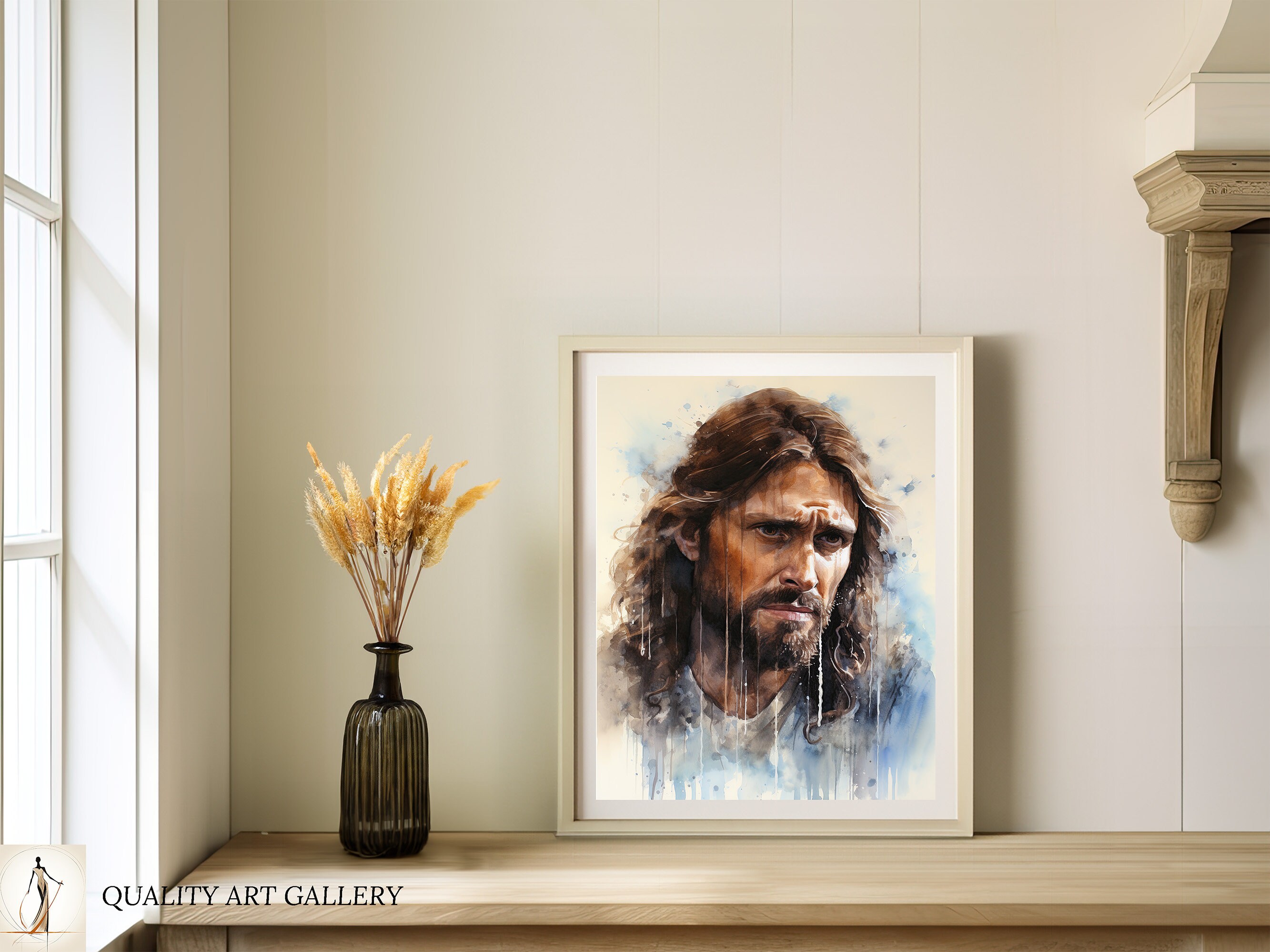 Jesus Christ Digital Watercolor Art, Inspirational Ethereal Religious ...